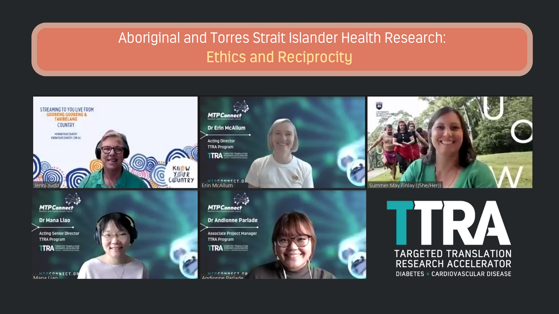 TTRA Webinar: Aboriginal and Torres Strait Islander Health Research ...